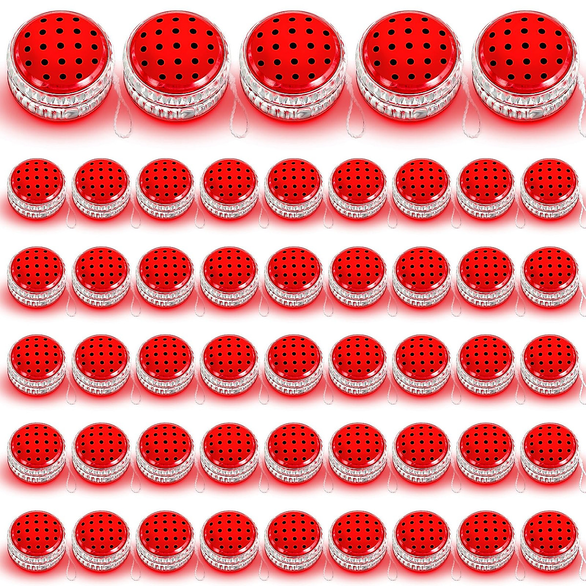 Woanger 48 Pcs LED Yoyo Light up Responsive Balls Bulk Novelty Plastic Rainbow Yoyo with Light for Girl Teens Adults Beginner Birthday Classroom Prizes Party Favors