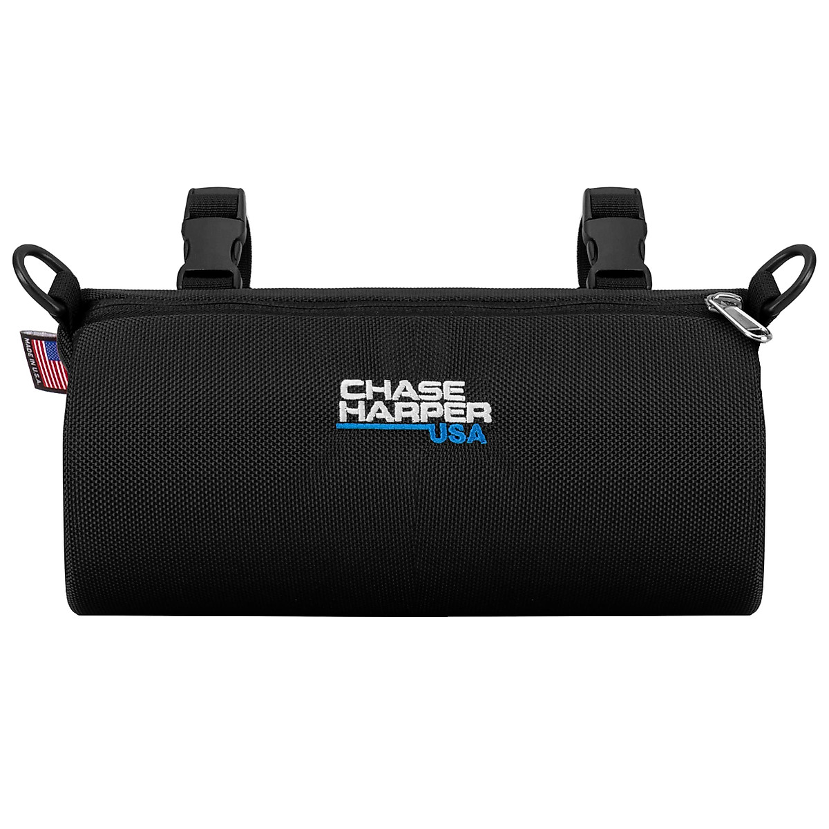 Chase Harper USA Bicycle Barrel Bag - Water-Resistant, Tear-Resistant, Industrial Grade Ballistic Nylon with Universal Mounting System - Black