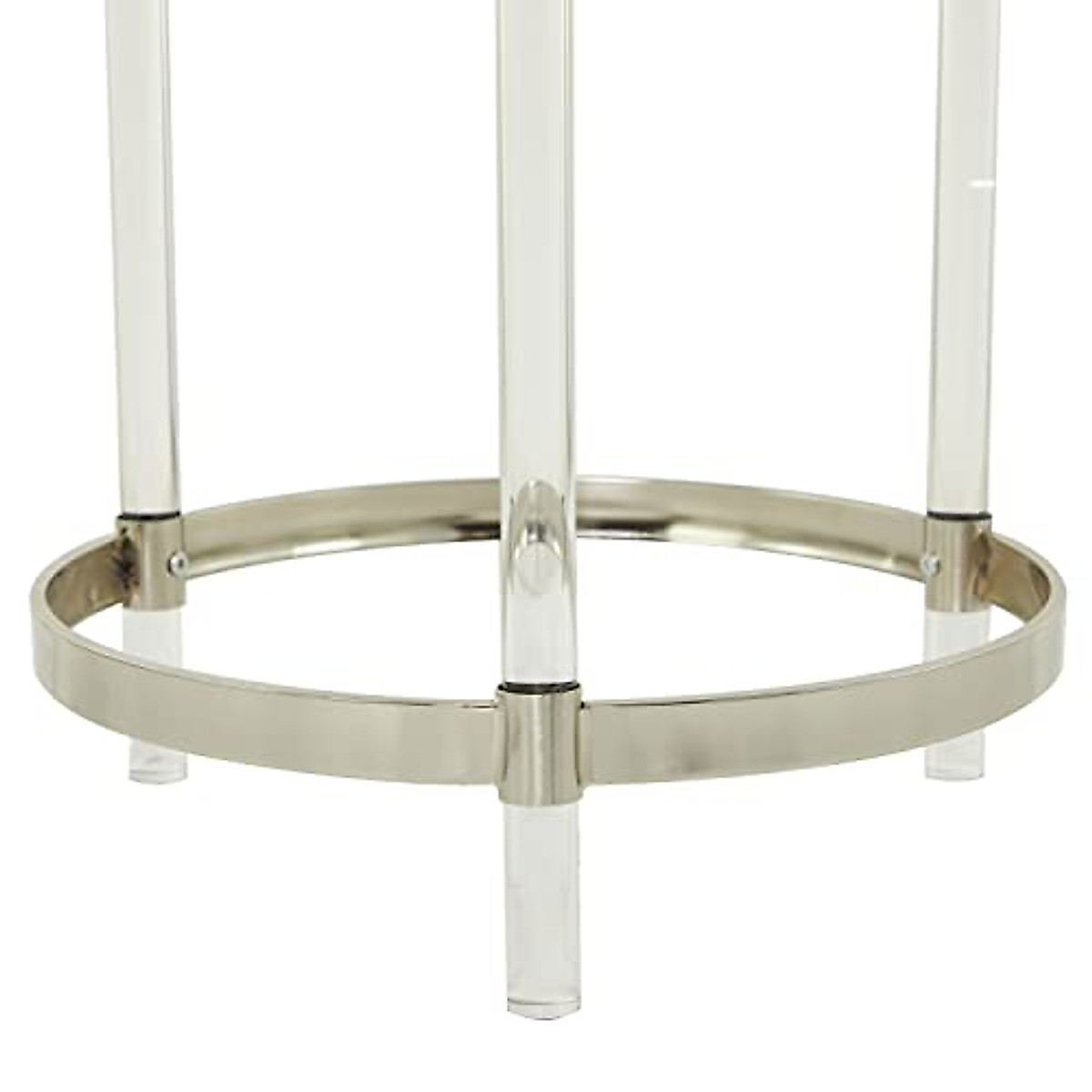 Deco 79 Acrylic Round Accent Table with Mirrored Glass Top, 19" x 19" x 23", Silver