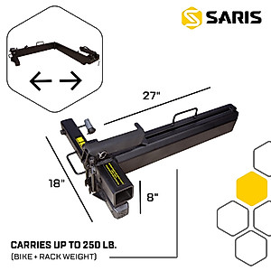 Swing Away Hitch Adapter by Saris | 2" Receiver, 250 lb Capacity | Easy Access & Foldable | Black Alloy Steel | Made in The USA