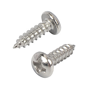 Jigreat #6 x 1/2" Pan Head Wood Screws Stainless Steel 304 (18-8) Phillips Drive 100 Pieces Round Head Full Thread SS Screw