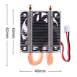 GeeekPi Cooling Fan for Raspberry Pi 4, Low Profile CPU Cooler with 40x40x10mm Cooling Fan and Aluminum Heatsink, Compatible with Raspberry Pi 4 Model B & Pi 3B+/Pi 3B (Type B)