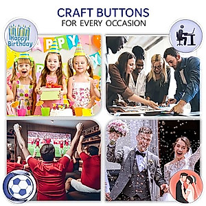 Button Maker Machine Multiple Sizes (1+1.25+2.25 Inch) with 300 buttons - includes Photo Button Making Tutorial and Cutting Mat- Easy Heavy Duty DIY Button Maker for Kids and Adults (COCCONELLI)