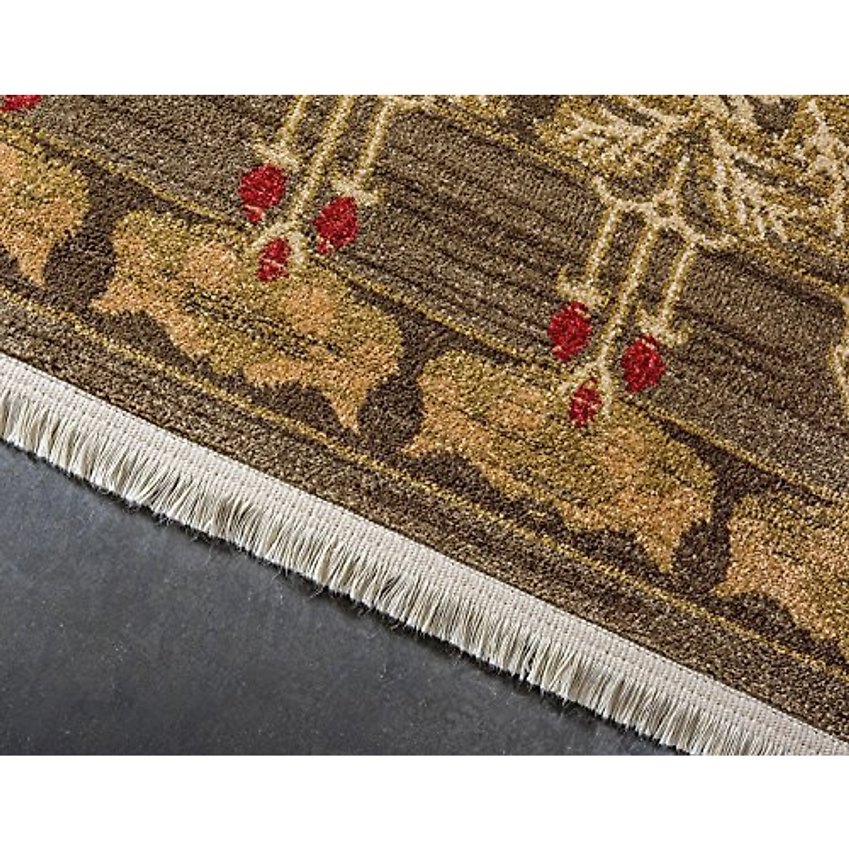 Unique Loom Edinburgh Collection Classic Oriental Traditional French Country Inspired Border Design Area Rug, 5 x 8 ft, Brown/Beige