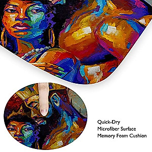 Lnond Shower Curtain Sets with Rugs and Toilet Lid Cover and Bath Mat for Bathroom, African American Lovers Couple Shower Curtain Sets with 12 Hooks, Waterproof Durable Bathroom Decor Set