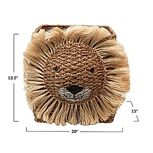 Creative Co-Op Hand-Woven Bankuan Lion, Natural Basket