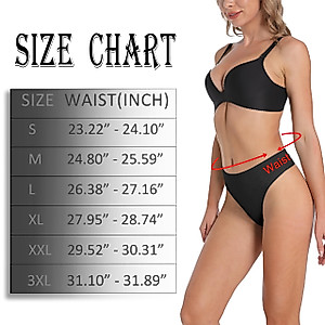 PSEFNAGX Women's High Waist Breathable Seamless Sport Ribbed Cotton Thong Panties Size 3XLarge