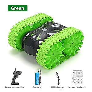 Cheers.US Remote Control Car Cars 4WD Double Sided Rotating Stunt Car Flips Boy Toy Cars High Speed Off Road aterproof RC Crawler Truck Toy for Birthday Holiday