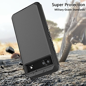 Mstechcorp 6goodeals for Google Pixel 7 Pro, Shockproof Full Body Protection Kickstand Case Cover with Swivel Belt Clip (Black)