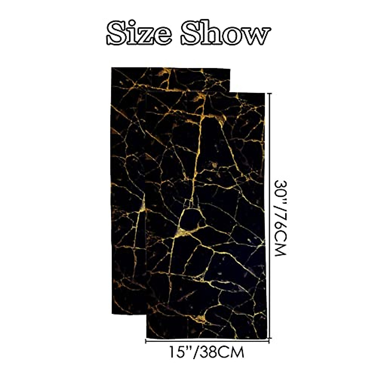 2 Pieces Bath Towel Set,Gold Black Marble Absorbent Bathroom Hand Face Fingertip Towels Soft Hair Drying Cloth for Kitchen,Gym,Spa,Quick Dry,30 inches x15 inches