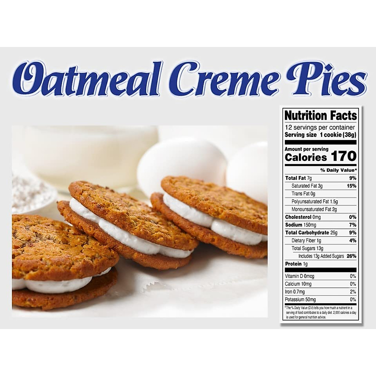 Little Debbie Oatmeal Creme Pies, 12 Individually Wrapped creme pies, 16.2 Ounces, Pack of One (1)