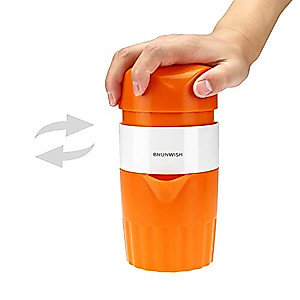 Hand Juicer Citrus Orange Squeezer Manual Lid Rotation Press Reamer for Lemon Lime Grapefruit with Strainer and Container, 2 Cups
