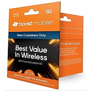 Boost Mobile Prepaid SIM Card | Unlimited Talk & Text | Choose Your Perfect Plan Activation Kit | Pay As You Go I No Contracts