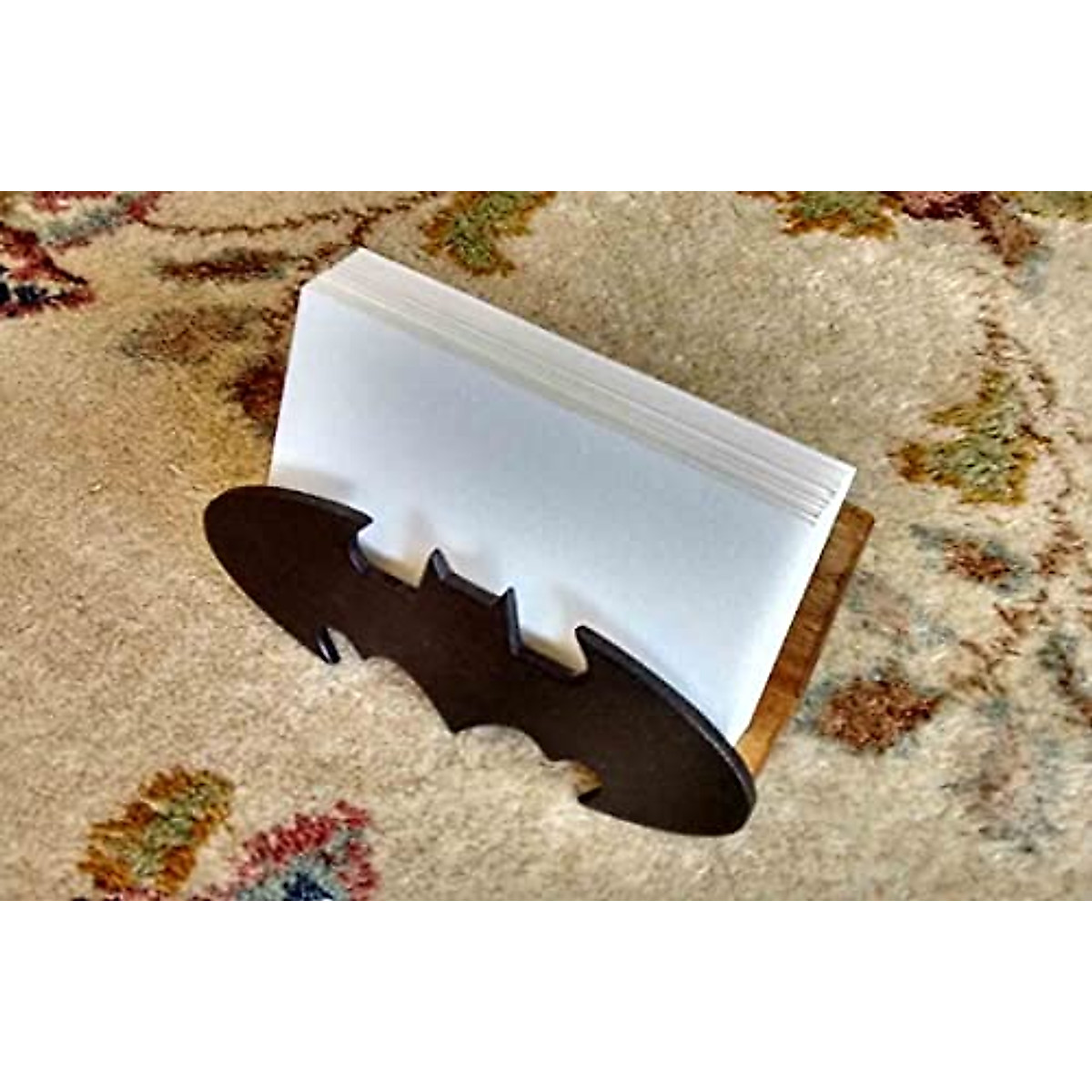 Batman Inspired Wooden Desktop Business Card Holder