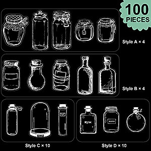 120 Pieces Mixed Size Transparent Dried Flower Bookmarks Kit Cute Bottle Shaped Flower Bookmark Maker Handmade DIY Transparent Floral Page Clear Floral Bookmark Point Tweezer Hole Punch