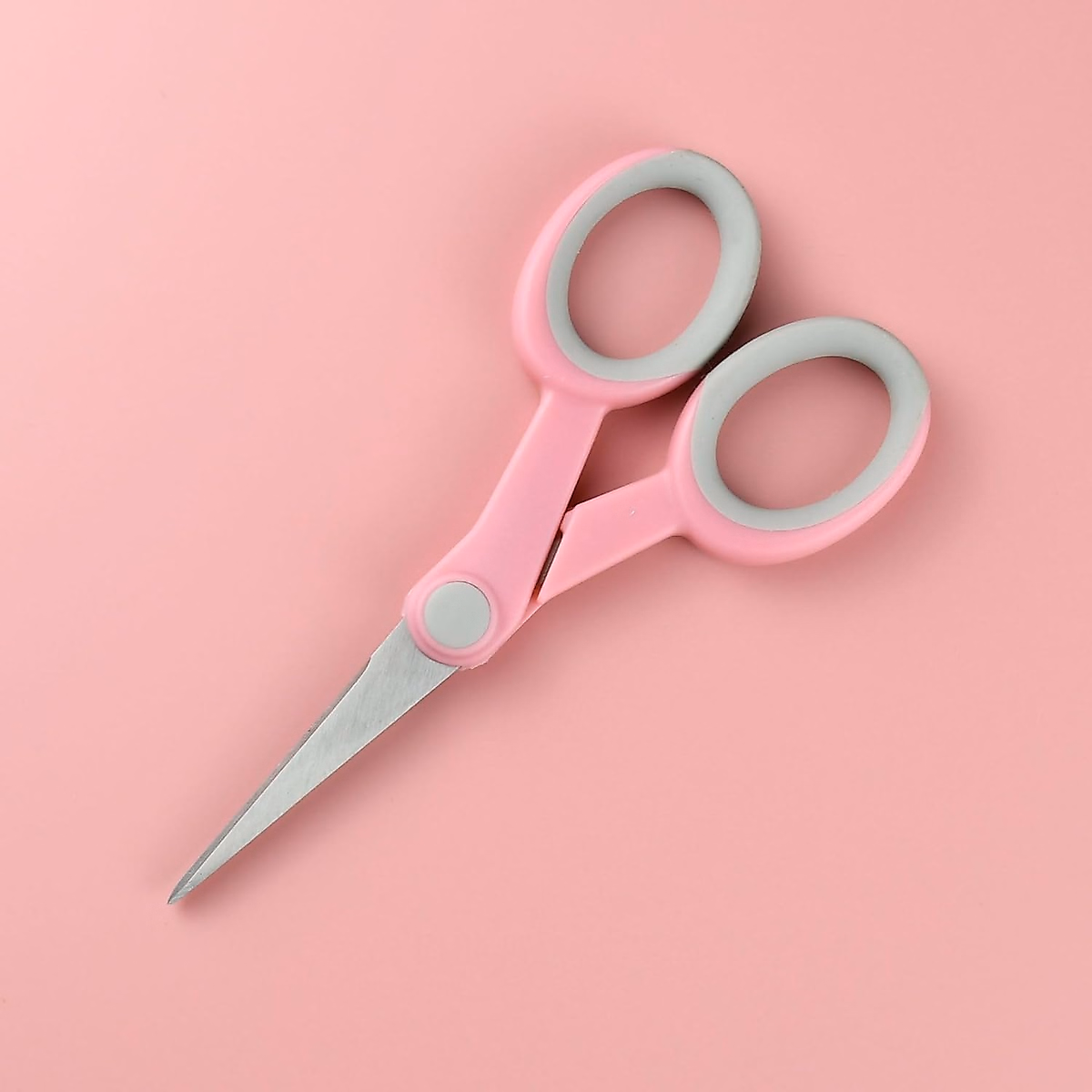 5.5 Inch Pastel Small Craft Scissors, Mini Point Tip Kids Scissors,Comfort-Grip Stainless Steel Sharp Fabric Sewing Shears All Purpose Embroidery Scissors for Cutting, Scrapbooking, Crafting(Pink)