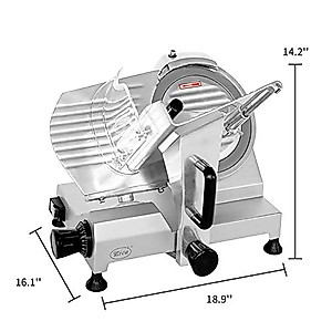 Zica 10" Chrome-plated Carbon Steel Blade Electric Deli Meat Cheese Food Ham Slicer Commercial and for Home use ZBS-10A