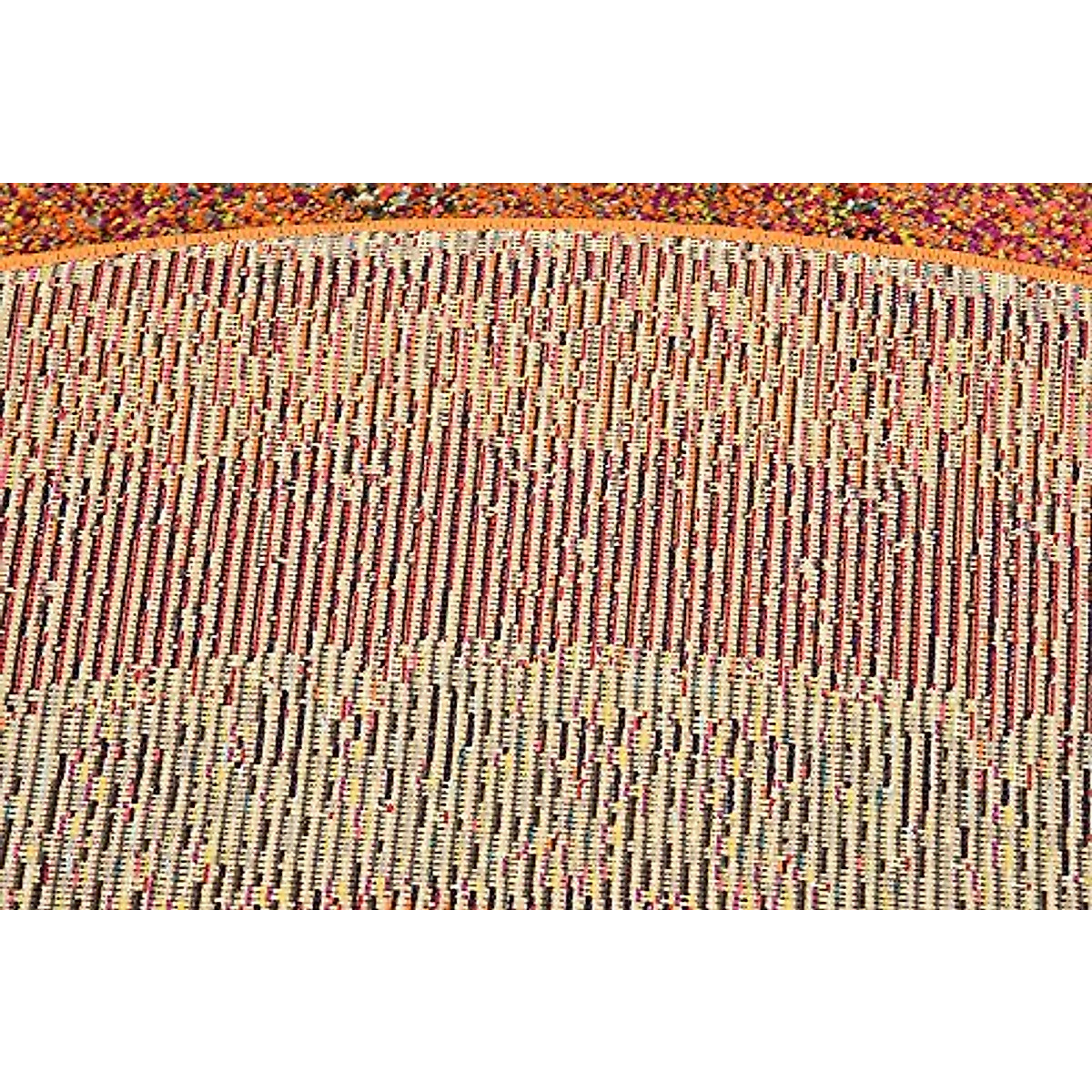 Unique Loom Estrella Collection Rustic, Distressed, Modern, Abstract Area Rug, 6 ft, Orange/Black