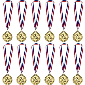 LZHZH 12 Pack Soccer Medals for Kids, metals Gold Award Medals Suitable for sports competitions Celebration and Party Favors