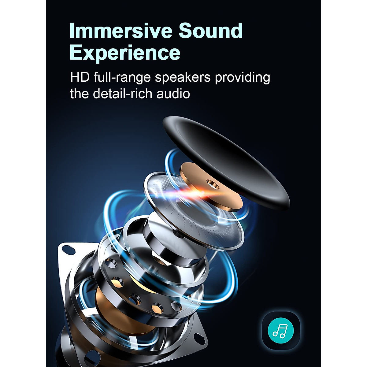 Computer Speakers, 24W Bluetooth Computer Soundbar, 3.5mm Aux-in Computer Speakers for Desktop Monitor, Computer Sound Bar with Deep Impactful Bass, Gaming Speakers for PC Powered by AC Adapter