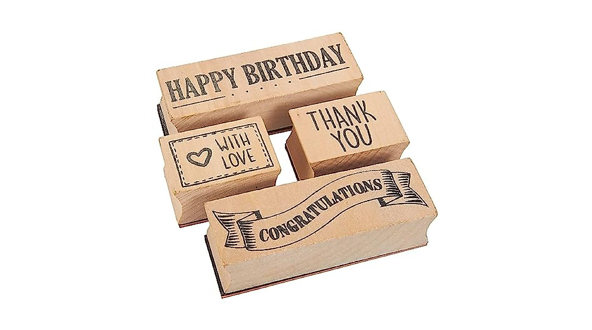 4-Piece Card Making Stamps Set for DIY Crafts