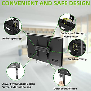 USX MOUNT TV Wall Bracket Tilting Universal TV Mount for Most 26-55 Inch Flat Screen TV with Weight Capacity Up to 99lbs, Low Profile +/-12 ° Tilt TV Bracket with Tilting Knob,Max VESA 400x400mm