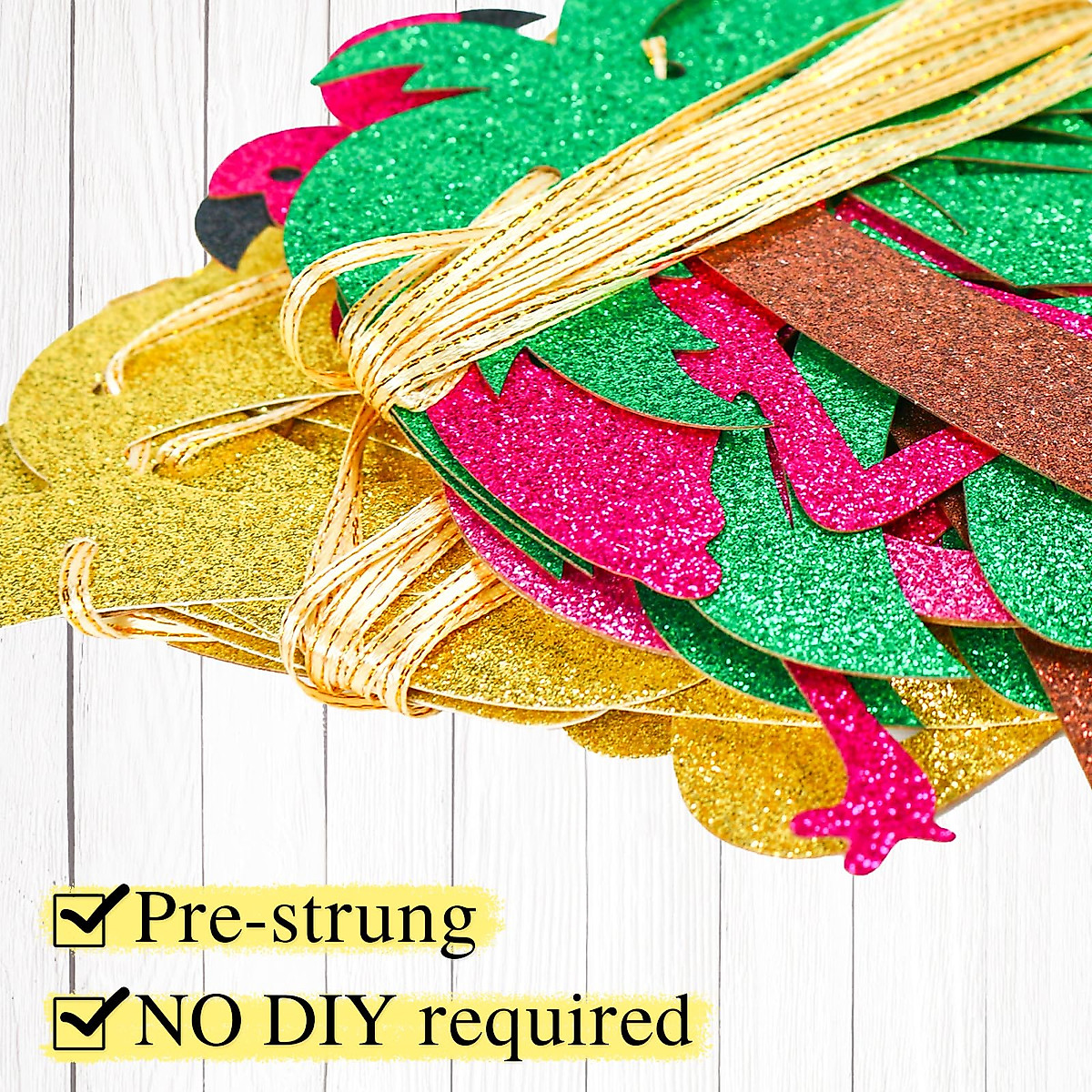 GXSOVSO Palm Springs Before the Ring Banner, Tropical Palm Bachelorette Party Decorations, Pre-strung Bridal Shower Engagement Wedding Decorations, Gold Glitter