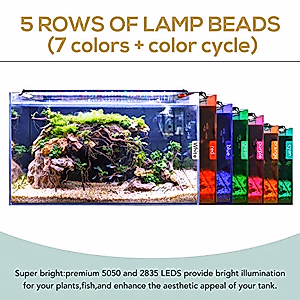 hygger 42W 24/7 Lighting Aquarium LED Light, Sunrise-Daylight-Moonlight Mode and DIY Mode, Adjustable Timer Adjustable Brightness Fish Tank Light with Extendable Bracket 7 Colors for Planted Tank