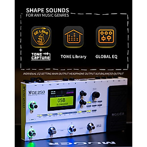 MOOER GE250 Multi Effects Processor with FX Loop, Tone Capture, MIDI Function, Global EQ, Drum Machine, Stereo Looper