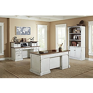 Martin Furniture Durham Double Pedestal Executive Desk, White