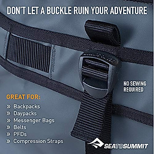 Sea To Summit Unisex's 1 Pin Field Repair Ladder Lock Buckle-Black, 25 mm