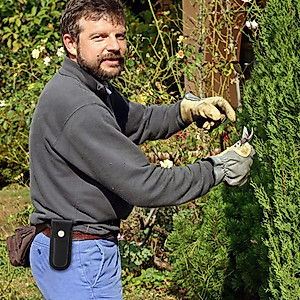 Pocket Knife Sheath, 4" Folding Pocket EDC Knife Case, Portable Pouch Knife Leather Holster with Snap Closure and Belt Loop, Accessory for Outdoor Climbing, Camping, Cycling and Hiking, Black