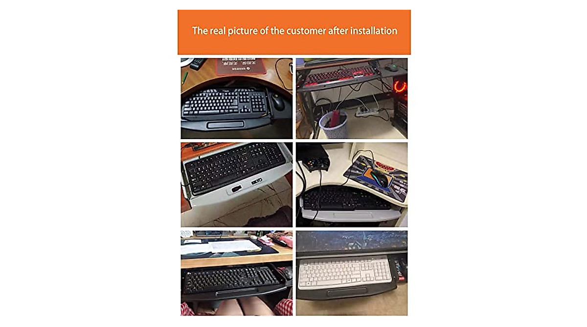 Ergonomic Keyboard Tray with 360 Mouse Platform
