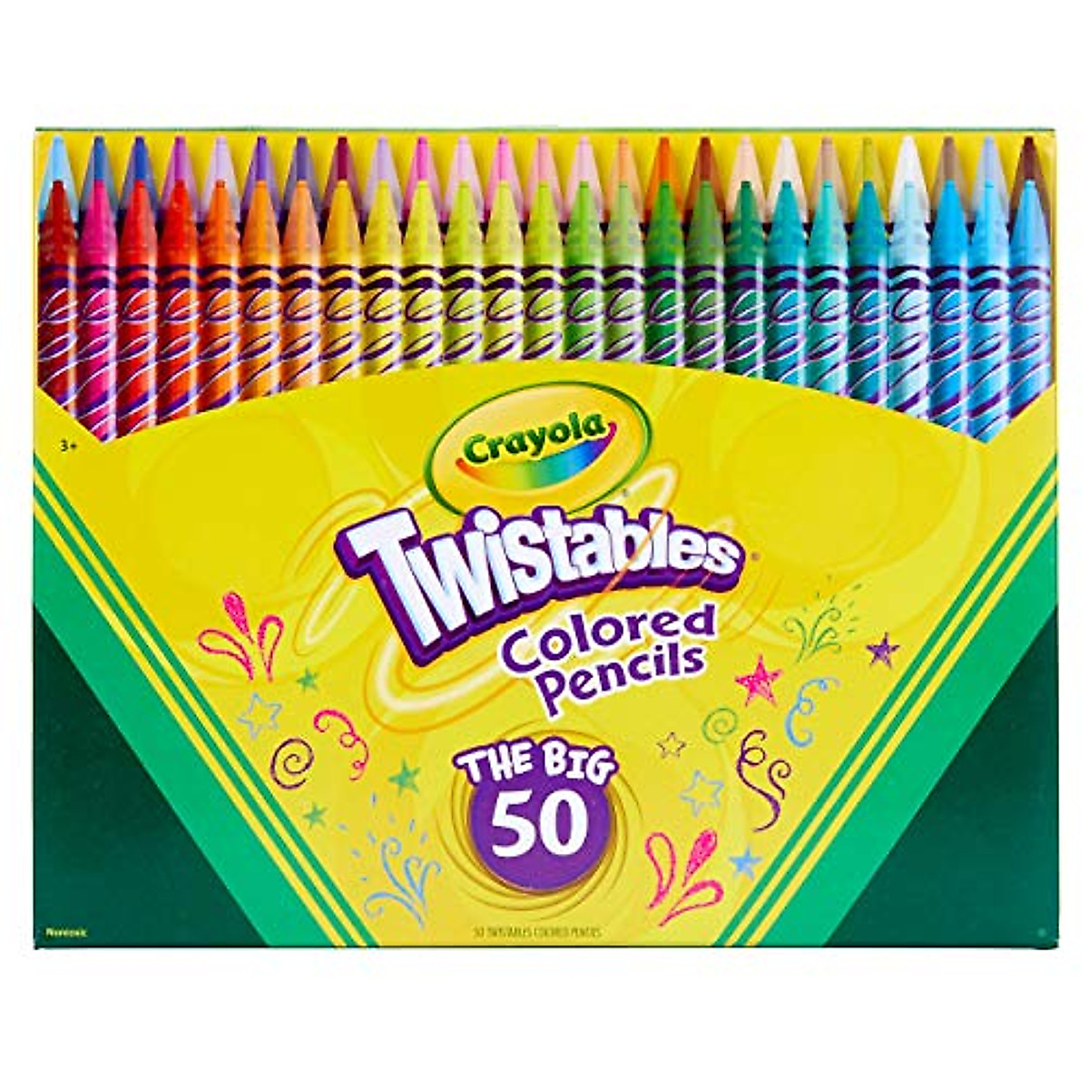 Crayola Twistables Colored Pencil Set (50ct), Kids Art Supplies, Colored Pencils For Kids, Gifts for Boys & Girls, 4+ [Amazon Exclusive]
