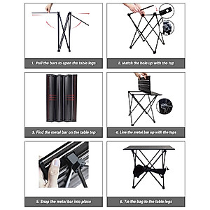 MSSOHKAN Camping Table Folding Portable Camp Side Table Aluminum Lightweight Carry Bag Beach Outdoor Hiking Picnics BBQ Cooking Dining Kitchen