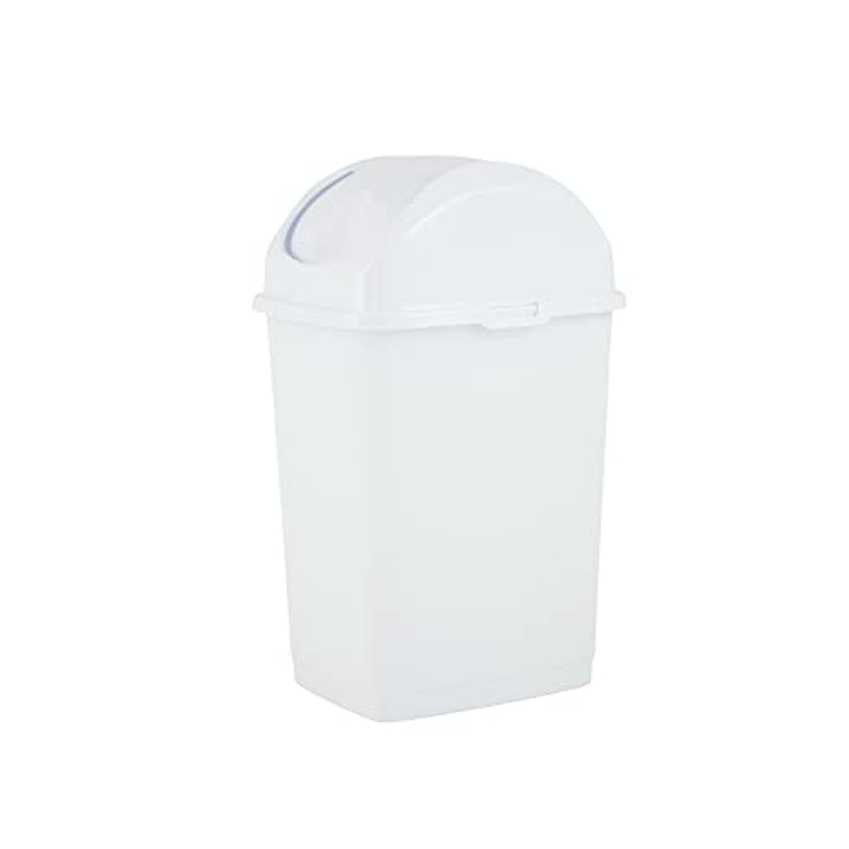 Superio Kitchen Trash Can with Swing Top Lid White, 13 Gallon (2 Pack) Slim Waste Bin Durable Plastic, Fit Small Spaces , Office, Bathroom, Under Counter