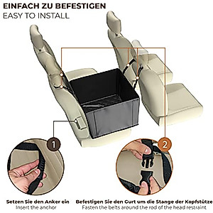 Wuglo Extra Stable Dog Car Seat - Reinforced Car Dog Seat for Medium-Sized Dogs with 4 Fastening Straps - Robust and Waterproof Pet Car Seat for The Back Seat of The Car (M Size, Black)