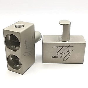 TTZ Audio Dual 2/0 Gauge to 1/0 Gauge Amp Input Reducers (Pair) for Easy Car Audio Amplifier Competition Amp Installation