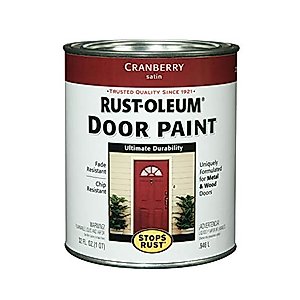 Rust-Oleum Stops Rust Front 238314 Enamel Door Paint, Cranberry, 1-Quart, 32 Fl Oz (Pack of 1), 11