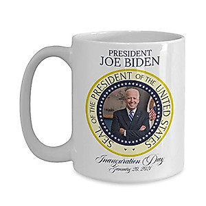 President Joe Biden Mug Inauguration Day Commemorative Seal Jan 20 2021 Keepsake Coffee Mug, 46th President Joe Biden Gifts Mug 11 Oz