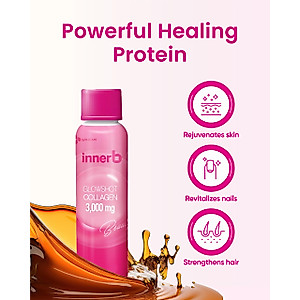 CJwellcare Innerb Glowshot Collagen (10.1fl oz, 6 Servings) - Low-Molecular-Weight Fish Collagen Shots for Elasticity, Hydration, Improved Skin, Hair & Nails. Liquid Marine Collagen 3,000mg.