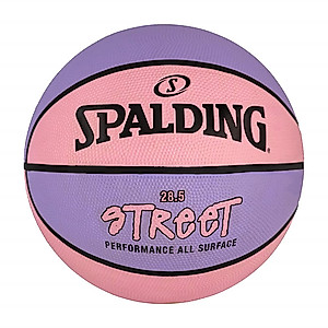 AND1 Fantom Rubber Basketball & Pump (Graffiti Series)- Official Size 7 (29.5”) Streetball, Made for Indoor and Outdoor Basketball Games (Red) & Spalding Street Pink Outdoor Basketball 28.5"