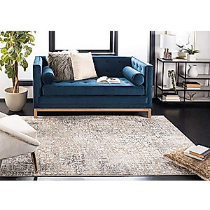 SAFAVIEH Vogue Collection 5'3" x 7'6" Beige/Grey VGE117A Modern Abstract Area Rug