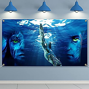 Avatar Party Backdrop Banner,Avatar Party Supplies Decorations Backdrop for Birthday Party Theme Party Room Decor Avatar 2 Character James Neytiri Background for Photo Booth Props
