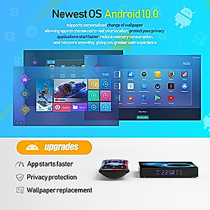 Android TV Box, Android Box 10.0 4GB RAM 32GB ROM H616 Quad-core 64bit with 2.4G/5G Dual WiFi Ethernet USB 3.0/ BT 5.0/ HD 6K TV Box