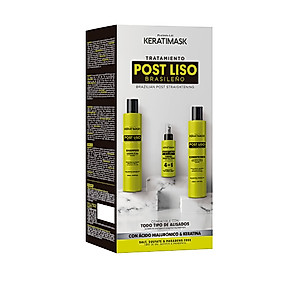 PLACENTA LIFE KERATIMASK Brazilian Straightening Post Kit ( Shampoo (250ml) + Conditioner (250ml) + Heat Protector. Keep Make Your Straightening Last Much Longer