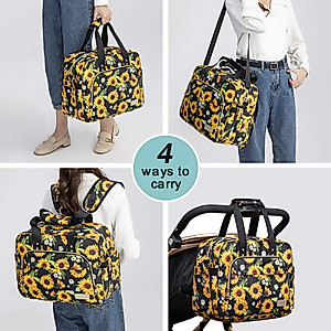 COALA HOLA 4 in 1 Baby Diaper Bag, Ergonomic Multi-function Waterproof Travel Backpack for Mom - Sunflower