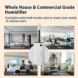 YOKEKON 5.3Gal/20L Humidifier for Large Rooms up to 3000 sq ft - Whole House Industrial Commercial Humidifier with 360° Nozzle Sets