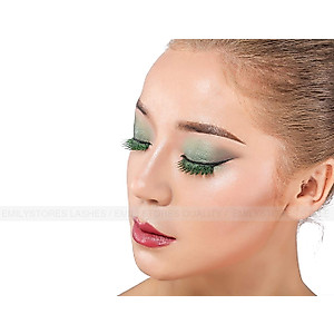 EMILYSTORES Green Wing Shining Star Costume Eye Lashes For Halloween, Dramatic Eyelashes, Party Looking, 1 Pair