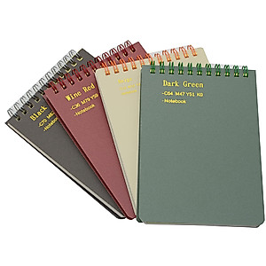 Yansanido Top Bound Spiral Notebook, 8 Pcs 4 Color A6 Size Thick Plastic Hardcover 7mm College Ruled Paper 80 Sheets (160 Pages) Journal for School and Office Supplies (8 Pcs A6)